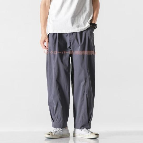 リネン パンツ メンズ サルエルパンツ 春夏 綿麻 涼しい クローバー株式会社 クロップドパンツ 9分丈 ワイドパンツ バギーパンツ ゆったり カジュアル ボ ウエストゴム