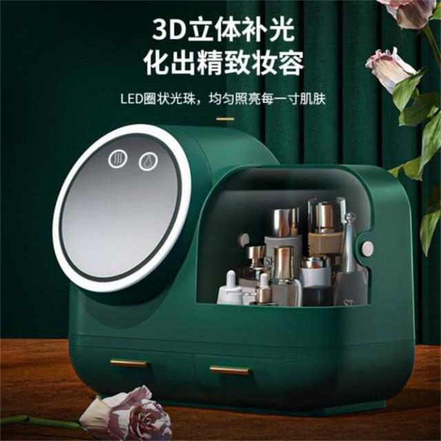 クーポン対象 年末セール LEDライト付き メイクボックス 収納ケース 卓上収納 化粧箱 大容量 360度回転可能 化粧道具入れ USB充電 軽量 送料無料 クリスマスギフト ギフトに最適