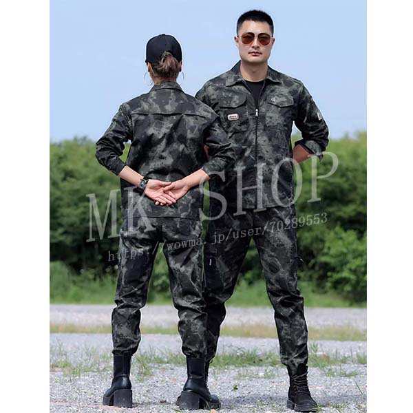 送料無料 迷彩服 メンズ レディース サバゲー装備 戦闘服 サバゲー 軍服 夏通気 アーミーコスプレ 迷彩柄 上下セット(ジャケット+ズボン) 作業服 ゲーム服 スパッツ