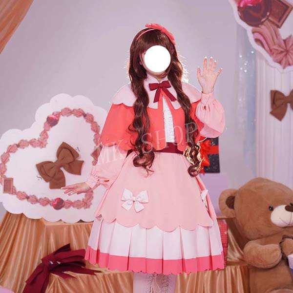 送料無料 夢色パティシエール 風 あまの いちご 天野草莓 コスプレ lolita 衣装 コスチュームア ニメゲーム cosplayパーティーイベントハロウィン仮装変装 祭り