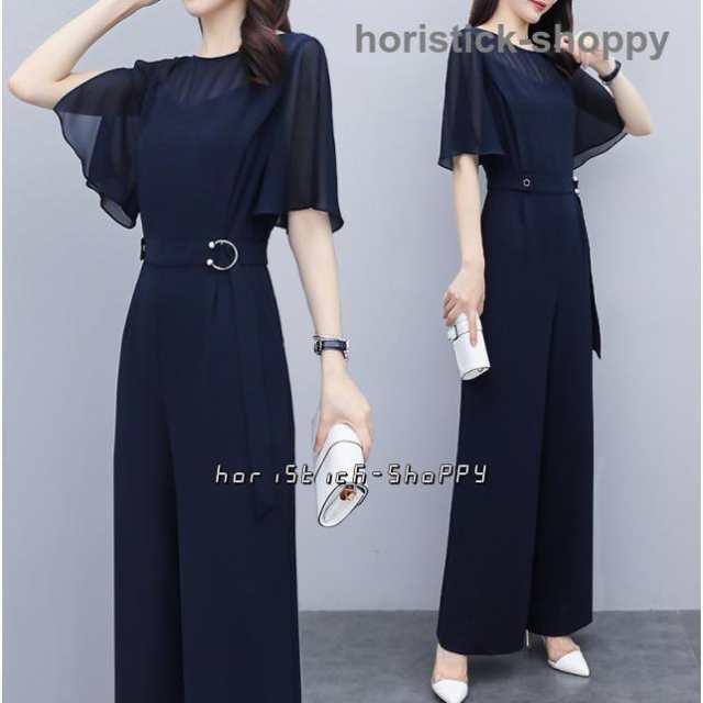 パンツドレス かっこいい オールインワン レディース パーティードレス 結婚式 お呼ばれドレス パンツ 大きいサイズ 3L 4L 韓国 ファッション