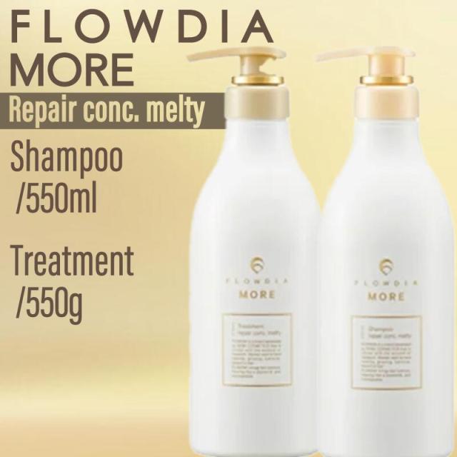 【SET】 デミ フローディア モア シャンプー＆トリートメント リペアコンク メルティー 550ml/550g (DEMI FROWDIA MORE cosme cosmetics shampoo コスメティクス 保湿 乾燥 潤い ギフト 送料無料 毛穴 洗浄)