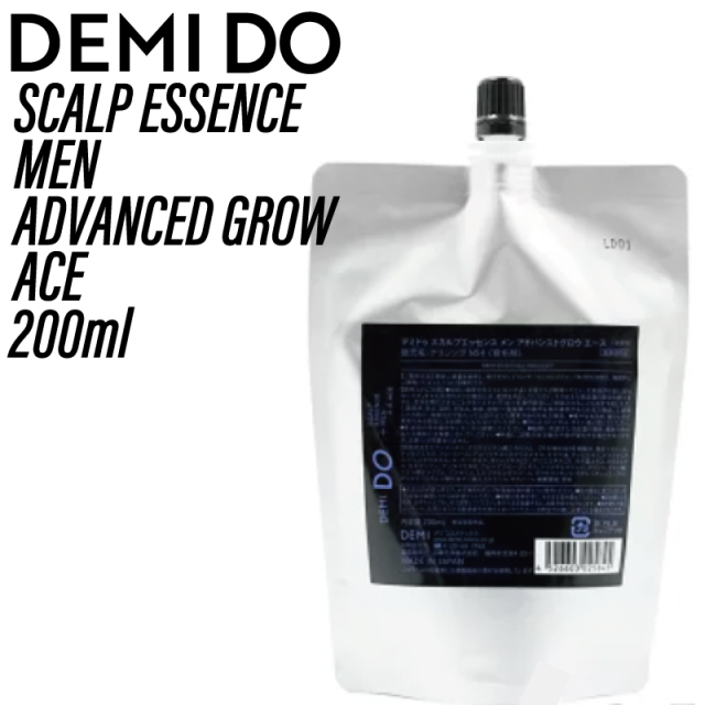 デミ ドゥ スカルプエッセンス アドバンストグロウ エース【MEN】 200ml (デミコスメティクス メンズ 美容室専売 サロン 専売品 洗顔 皮脂 毛穴汚れ 健康肌 匂い 油分 ニキビ 父の日 ギフト ふけ 痒み 頭皮トラブル 消臭 デミドゥ)