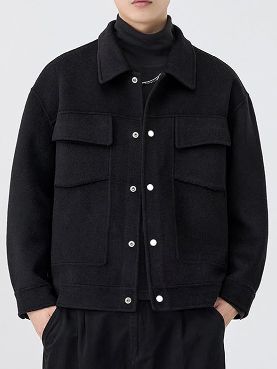 チェスターコート メンズ ウールコート ジャケット ショート丈 アウター ゆったり ボタン 防寒 防風 ビジネス 紳士服 おしゃれ 大きいサイズ かっこいい カジュアル シンプル 無地 部屋着 通勤 通学 男性用 冬服 秋服 冬 秋冬