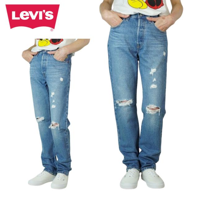 レディース デニムパンツリーバイス LEVI'S501 ORIGINAL CRASH501 オリジナル クラッシュWASH BLUE(ウォッシュブルー)デニム ジーンズ ジーパン ウォッシュ クラシック 定番 青