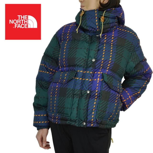 ノースフェイス THE NORTH FACEレディース ダウンジャケットW P 71 SIERRA DOWN JACKETウィメンズ 71シエラダウンジャケットPDRGNLHDPLDPRNT ポンデローザグリーンプリント女性用 チェック ストリート ショート