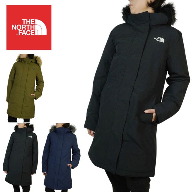 ノースフェイス THE NORTH FACEレディース ダウンジャケットW ARCTIC PKA IIウィメンズ アークティック パーカー2 ブラック ミリタリーオリーブ サミットネイビー女性用 ダウンコート フード ロゴ 防水 防寒