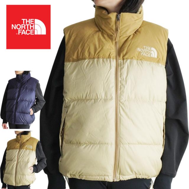 ノースフェイスTHE NORTH FACE レディース ダウンベストW ECO NUPTSE VESTウィメンズ エコヌプシベストAVIATOR NAVY(アビエイターネイビー)HAWTHONE KHAKI(ホーソンカーキ)ベージュ 紺 ダウン レイヤード
