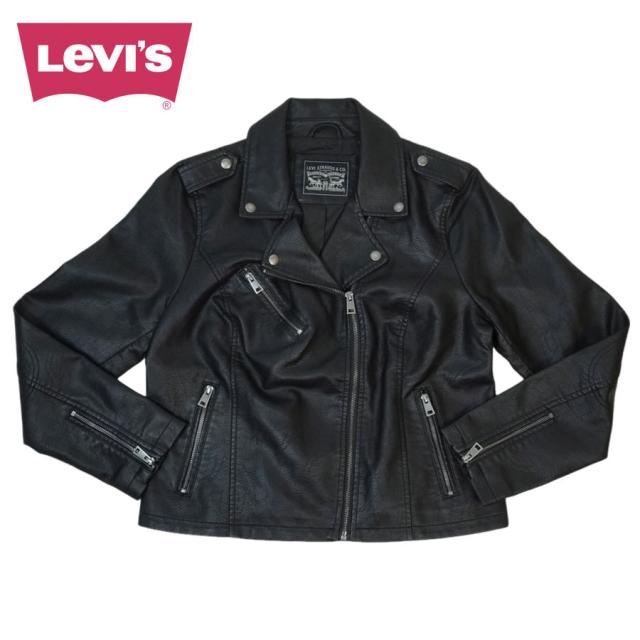 リーバイス LEVI'S ジャケットFaux Leather Moto Jacket フェイクレザーライダースジャケットBLACK ブラック 黒レディース ダブル モーターサイクルジージャン Gジャン アウター 上着 ジェンダーレス ジェンダーフリー
