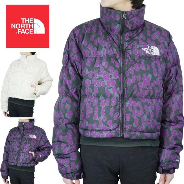 ノースフェイスTHE NORTH FACEレディース ジャケットW PRINT NUPTSE SHORTウィメンズ プリント ヌプシ ショートジャケットSLVRGRYLPRDPRNT(シルバーグレー) GRVTYPPLLPDPRNT(パープル)女性用 ナイロン アウトドア アウター 灰 紫