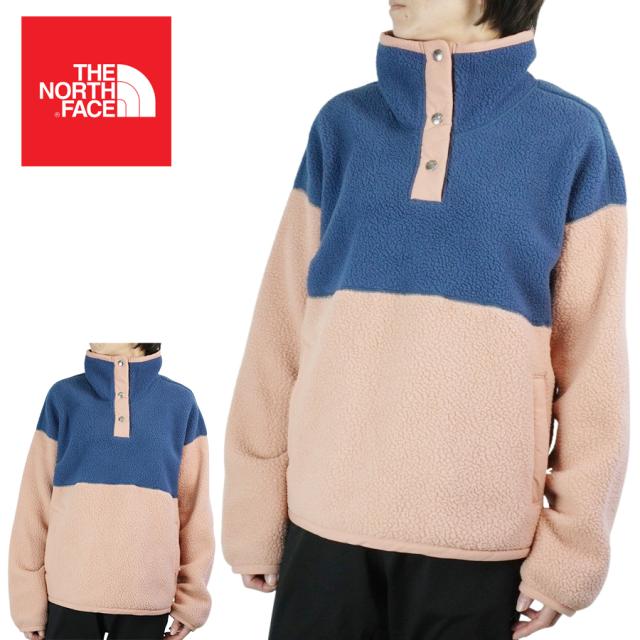 ノースフェイスTHE NORTH FACEレディース ジャケットW CRAGMONT FLC QSNPウィメンズ クラグモント フリース クオータースナップBLUWNGTL/PNKCLY(ブルー/ピンク)女性用 ボア ファー ジャケット プルオーバー 青 桃色