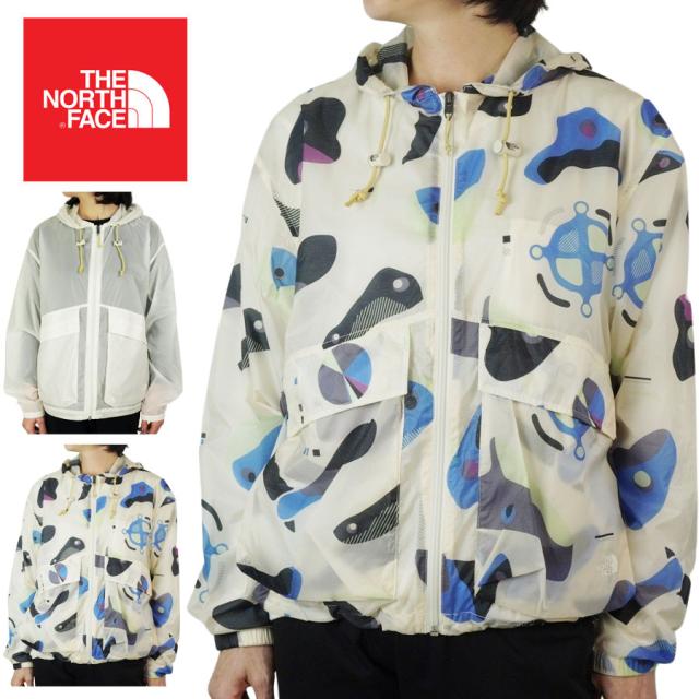 ノースフェイスTHE NORTH FACE レディース ジャケットW M66 TL WND HDYウィンドフーディーガーデニアホワイトプリント ガーデニアホワイトマウンテンパーカー マウンパ ナイロン アウトドア キャンプ 白