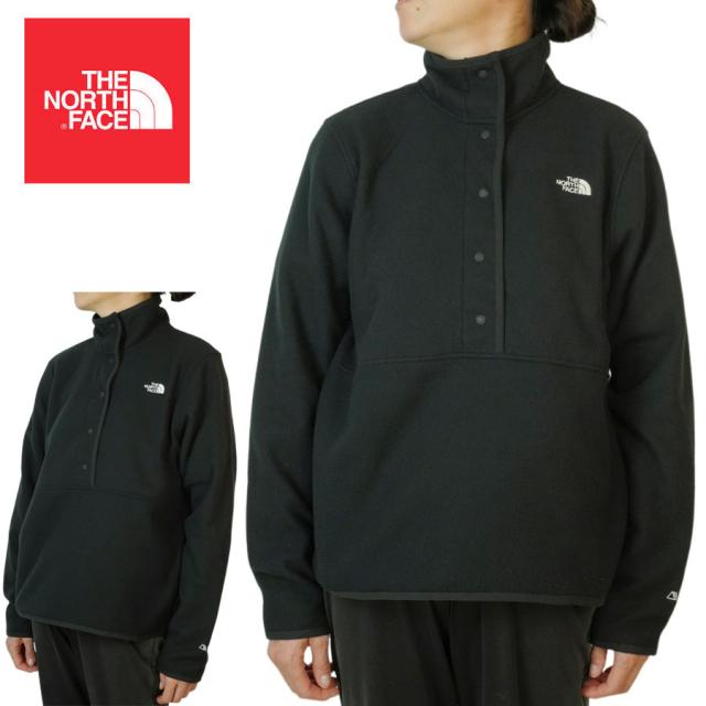 ノースフェイスTHE NORTH FACEレディース フリースW ALPINE 100 1/2 SNAPウィメンズ アルパイン スナップTNF BLACK ブラック黒 インナー トップス アウトドア ストリート