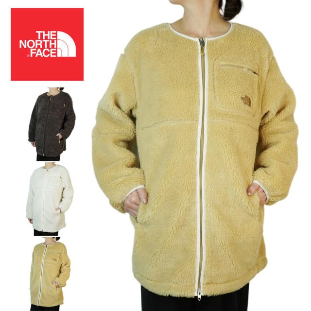 ノースフェイスTHE NORTH FACEレディース コートW EXTREME PILE COATウィメンズ エクストリーム パイル コートカーキストーン ガーデニアホワイト コールブラウンベージュ 白 茶 アウター 上着 女性用 ノーカラー ミドル丈ジャケット フリー
