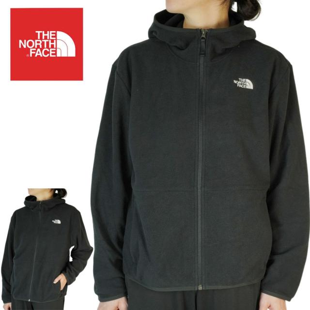 ノースフェイスTHE NORTH FACEレディース フリースW ANCHOR PULL ZIP HDYウィメンズ アンカー プル ジップ フーディTNF BLACK ブラックジャケット アウター 黒 キャンプ ライトアウター ロゴ フード アウトドア 軽量 羽織