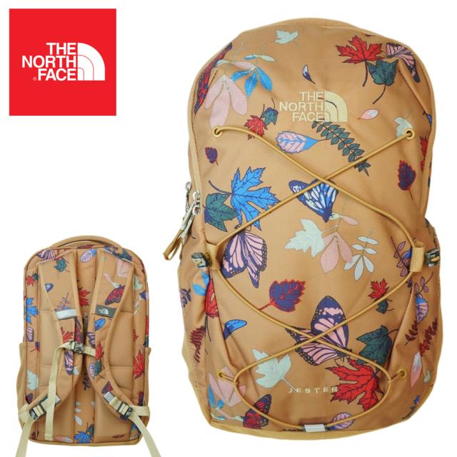 ノースフェイス リュック THE NORTH FACE男女兼用 バックパック 撥水 28L ジェスター W JESTER BACKPACKリュックサック バッグ USA企画 花柄 蝶々 ちょうちょ 植物レディース 総柄 アウトドア キャンプ トラベル 旅行