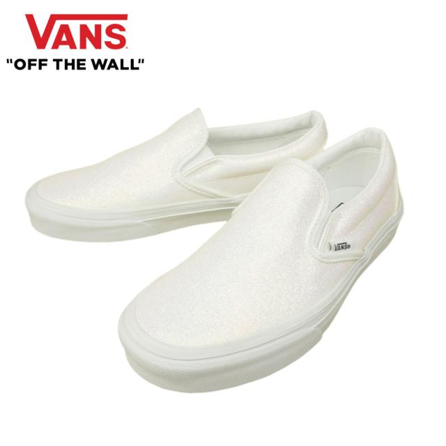 バンズ VANS ヴァンズCLASSIC SLIP-ONクラシック スリッポン【箱無し】GLITTER WHITEグリッター ホワイト ピンク ブルーメンズ レディース スニーカー 靴 スケボー sk8 ストリート ローカット ラメ 白