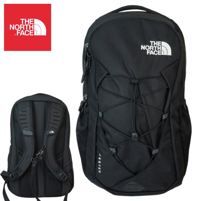 ノースフェイス バッグ THE NORTH FACE男女兼用 バックパックU JESTER BACKPACK BLACKユニセックス ジェスター バックパック ブラック黒 リュック バンジーコード ロゴ刺繍28L 撥水 大容量 リュック USA企画 アウトドア