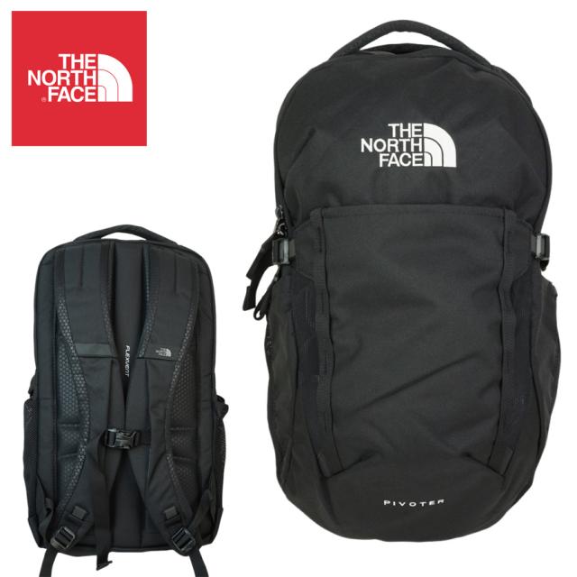 ノースフェイス バッグ THE NORTH FACE男女兼用 バックパックPIVOTER BACKPACK BLACK ピボター バックパック ブラック黒 28L 撥水 大容量 リュック USA企画 アウトドア