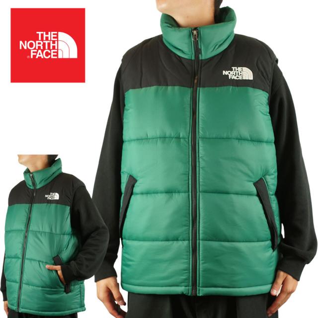 ノースフェイスUSA企画 日本未発売THE NORTH FACE メンズ ベストHMLYN  INSULATED VESTインサレーテッドベストEVERGREEN(エバーグリーン)緑 黒 ライトアウター 中綿 アウトドア キャンプ ストリート