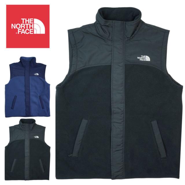 ノースフェイスTHE NORTH FACEメンズ ベストM TUNDRA VESTツンドラベストブルー ブラック 青 黒上着 フリース アウトドア キャンプ 黒 青 ボア