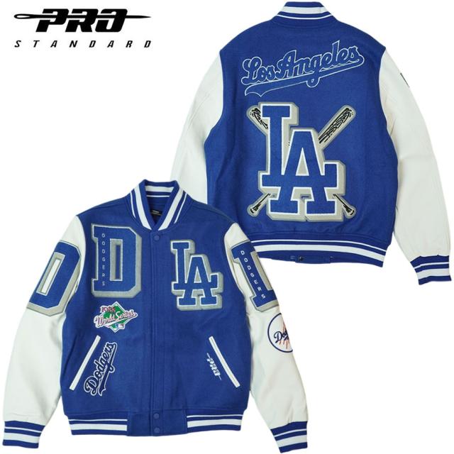 ドジャース スタジャン メンズバーシティージャケット PRO STANDARD プロスタンダードMLB LOS ANGELES DODGERS MASHUP RIB WOOL VARSITY JACKETスタジアムジャケット WORLD SERIES ワールドシリーズ大谷翔平 山本由伸 メジャーリーグメルトン PU エ