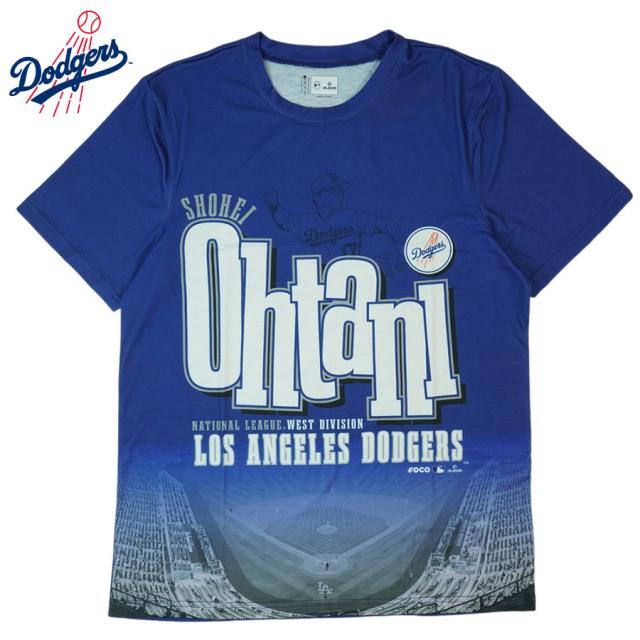 大谷翔平 Tシャツ 公式 ドジャース グッズクリックポスト対応可FOCO オフィシャルTシャツLA DODGERS ロサンゼルス ドジャース スタジアム 試合観戦ブルー ホワイト MLB デコピン 大谷 翔平 SHOHEI OHTANI サイン ロゴ