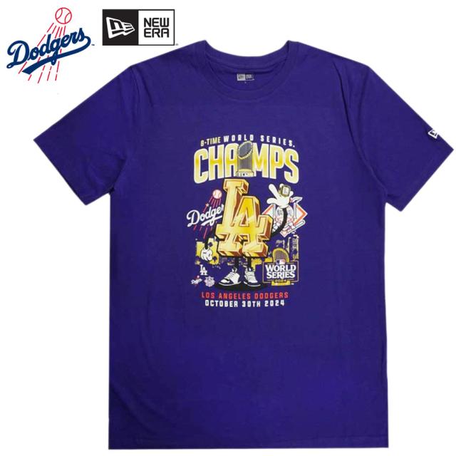 NEW ERA ニューエラロサンゼルス ドジャース 8タイム ワールドシリーズチャンピオンズ Tシャツ【クリックポスト対応可】LA DODGERS MLB オフィシャル アイテムDODGERS BLUE(ドジャースブルー)男女兼用 スポーツ メジャーリーグ大谷翔平 山本由伸