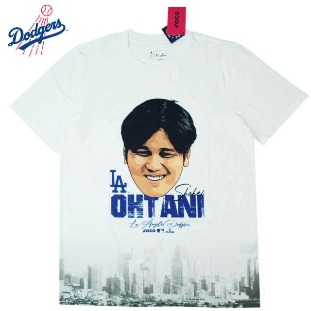 大谷翔平 Tシャツ 公式 ドジャース グッズクリックポスト対応可FOCO フォコ オフィシャルTシャツLA DODGERS ロサンゼルス ドジャースブルー ホワイト MLB デコピン 大谷 翔平 SHOHEI OHTANI サイン ロゴ ダウンタウン