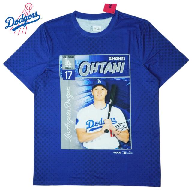 大谷翔平 Tシャツ 公式 ドジャース グッズクリックポスト対応可FOCO フォコ オフィシャルTシャツLA DODGERS ロサンゼルス ドジャースブルー ホワイト MLB デコピン 大谷 翔平 フォトT 応援グッズ サイン ロゴ