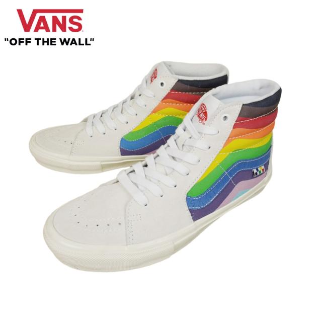 バンズ VANS ヴァンズ【箱無し】SKATE SK8-HI スケートハイ スケーターハイPRIDE WHITE/MULTI プライド ホワイト レインボーLGBTQ ジェンダーフリー プライドコレクションメンズ レディース スニーカー 靴 スケボー ハイカット