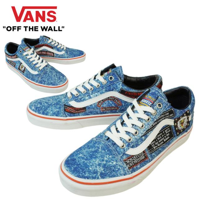 VANS スニーカーVANS ヴァンズ バンズ【箱なし】OLD SKOOL オールドスクールCobra Kai Multi/True White コブラカイ マルチ/トゥルーホワイトネトフリ コブラ会 コラボレーション デニム パッチ ワッペン 刺繍メンズ レディース スニーカー 靴
