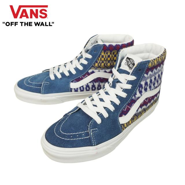 バンズ VANS ヴァンズ【箱無し】SK8-HI スケートハイ スケーターハイFAIR ISLE BLUE/MULTI ニット スウェード スエードメンズ レディース スニーカー 靴 スケボー ハイカット
