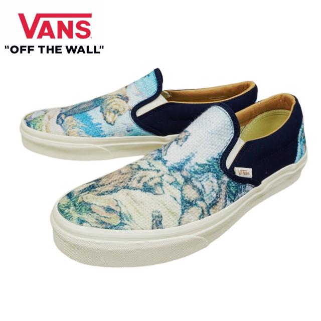 VANS スニーカーVANS ヴァンズ バンズ【箱なし】CLASSIC SLIP ON スリッポン スリップオンCALI TAPESTRY FOREST カリフォルニア タペストリーフォレストカリフォルニアベアー 動物柄 くま ベアメンズ レディース LA 靴 紐無し