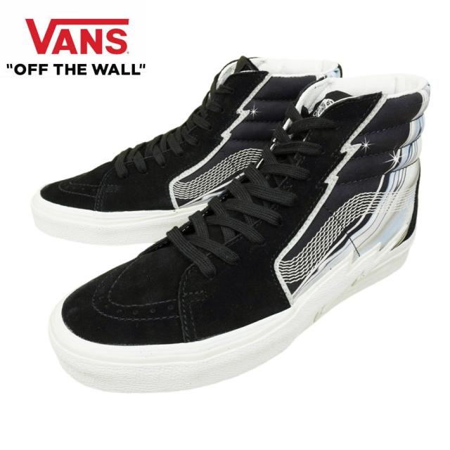 VANS スニーカーVANS ヴァンズ バンズ【箱なし】SK8-HI BOLT スケートハイ ボルトCHROME FLASH BLACK クローム フラッシュ ブラック黒 白 青 イナズマ 雷 ステッチ 刺繍メンズ レディース スニーカー 靴 ハイカット SK8 スケシュー