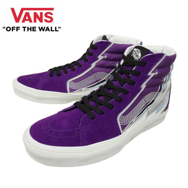 VANS スニーカーVANS ヴァンズ バンズSK8-HI BOLT スケートハイ ボルトCHROME FLASH ACAI クローム フラッシュ アサイー紫 白 水色 イナズマ 雷 ステッチ 刺繍メンズ レディース スニーカー 靴 ハイカット SK8 スケシュー