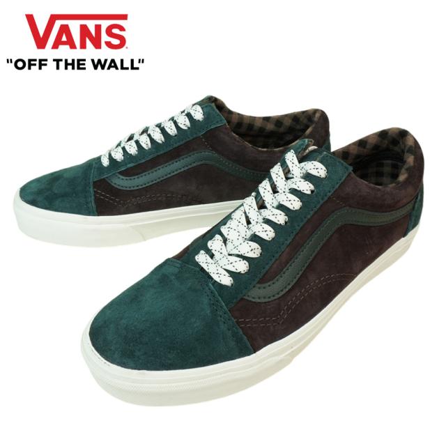 VANS スニーカーVANS ヴァンズ バンズ【箱なし】OLD SKOOL オールドスクールPIG SUEDE PLAID SCARAB ピッグスエード プレイドスカラブスウェード ブラウン グリーン スエードレザー 茶 緑メンズ レディース スニーカー 靴 ローカット sk8