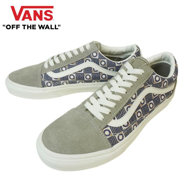 VANS スニーカーVANS ヴァンズ バンズ【箱なし】OLD SKOOL オールドスクールGEO TREK OLIVE ジオトレックオリーブ幾何学 ネイビー 総柄 グリーンメンズ レディース スニーカー 靴 ローカット sk8 スケシュー
