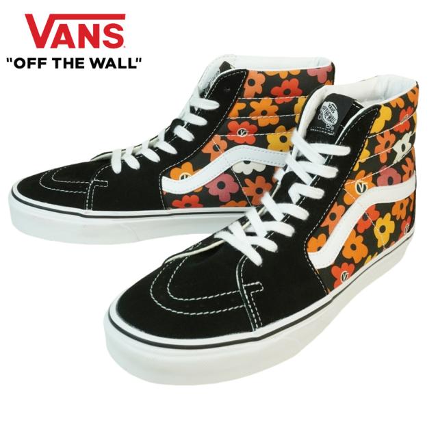 バンズ VANS ヴァンズ【箱無し】SK8-HI スケートハイ スケーターハイFLOWER BLACK/MULTI フラワー ブラックマルチ花柄 レトロ スエード スウェード 黒メンズ レディース スニーカー 靴 スケボー ハイカット