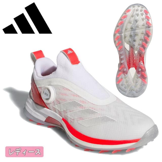 【大特価！】【レディース】アディダス adidas ウィメンズ アディゼロ ゼッドジー 25 ボア （Women adizero ZG 25 BOA） フットウェアホワイト/シルバーメタリック/ルシッドレッド ゴルフシューズ スパイクレス IH9893