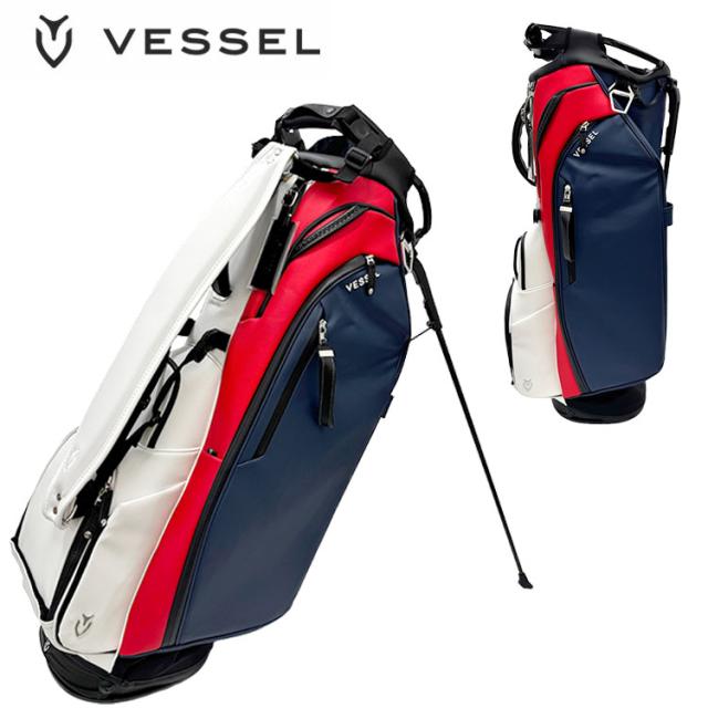 【ネームプレート彫刻無料】ベゼル スタンド キャディバッグ Player 5.0 Pro Stand USA 9.5型 47インチ対応 シングルストラップ VESSEL プロ スタンドバッグ ゴルフ