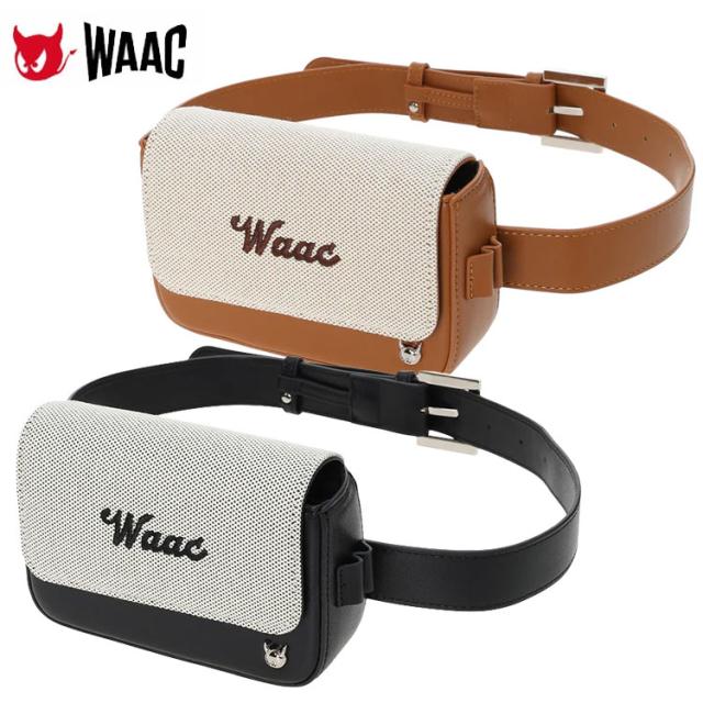 WAAC ワック ウエストポーチ UNISEX クラシックキャンバスウエストバッグ ベージュ ユニセックス ラウンドポーチ 072254815 ゴルフ