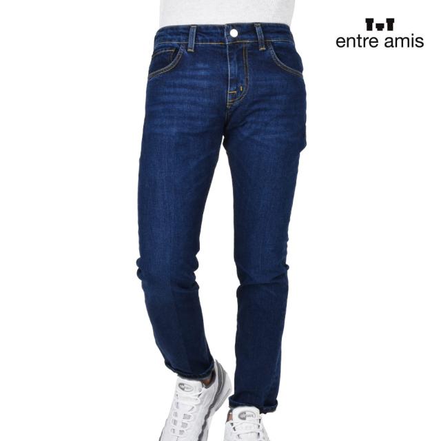 アントレアミ entre amis P18GAGA/744L363 ガガ デニムパンツ ジーンズ ジーパン ウォッシュド加工 ストレッチ スリムフィット ジップフライ ダークインディゴ メンズ【送料無料】