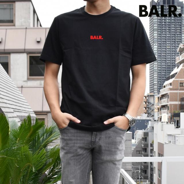 ボーラー Tシャツ メンズ カットソー クルーネック 半袖 ブラック 黒 BALR. OLAF STRAIGHT FIERY RED T-SHIRT JET BLACK【送料無料】