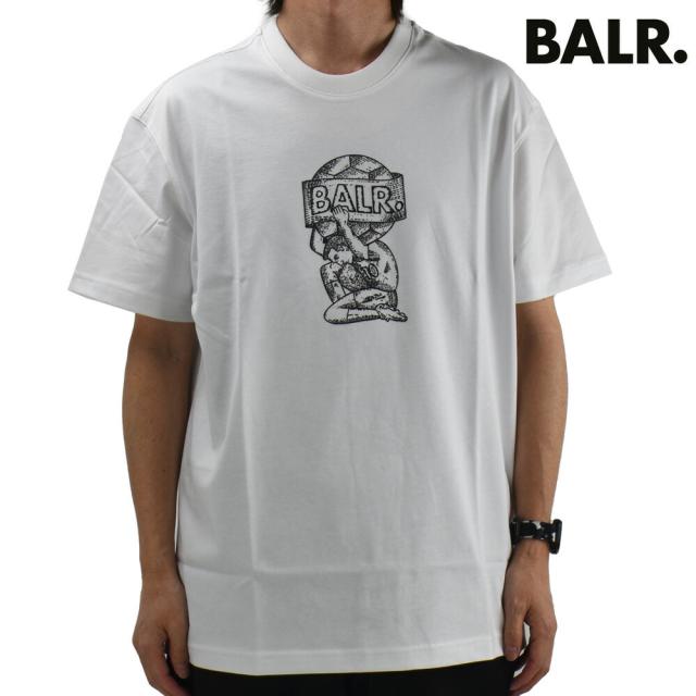 ボーラー BALR. Tシャツ メンズ カットソー コットン 半袖 クルーネック プリントTシャツ ホワイト 白 GOTL TITAN T-SHIRT【送料無料】