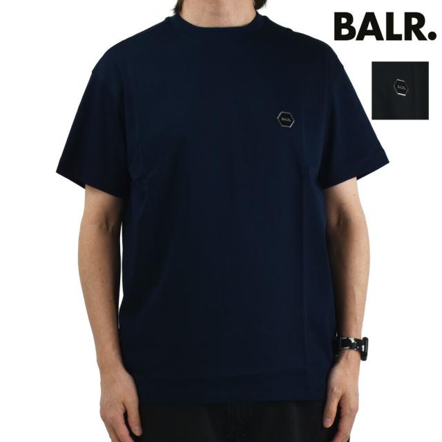 ボーラー BALR. Tシャツ メンズ カットソー コットン 半袖 クルーネック ストレッチ 撥水 ジェットブラック ネイビー HEX-SERIES T-SHIRT【送料無料】