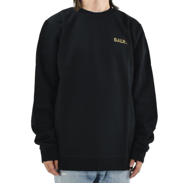 ボーラー スウェット メンズトレーナー プルオーバー クルーネック バックプリント ブラック 黒 BALR. OLAF STRAIGHT GOLD DOLL EMBLEM CREWNECK【送料無料】