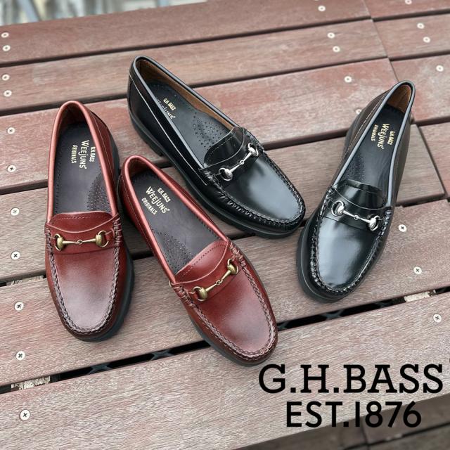 G.H.バス リアンナ ローファー レディース モックビットローファー 厚底 革靴 ブラック バーガンディー 黒 茶 G.H BASS LIANNA BURNISH SUPER LUG【送料無料】