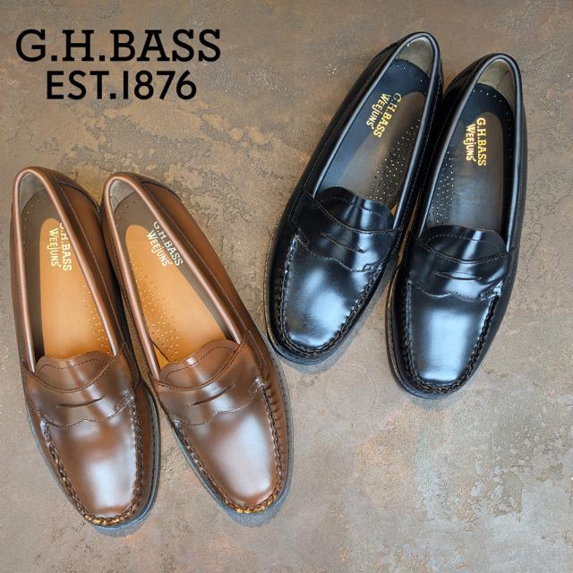 G.H.バス ローガン ローファー メンズ  革靴  ブラック ワイン 黒 茶 G.H BASS LOGAN【送料無料】