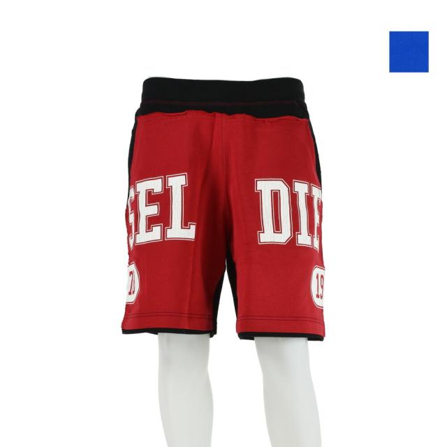 ディーゼル ハーフパンツ メンズ  ショートパンツ スウェットパンツ レッド ブルー 赤 青 DIESEL P-MUSTIN【送料無料】